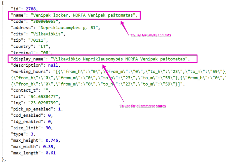 Venipak API changes - Venipak